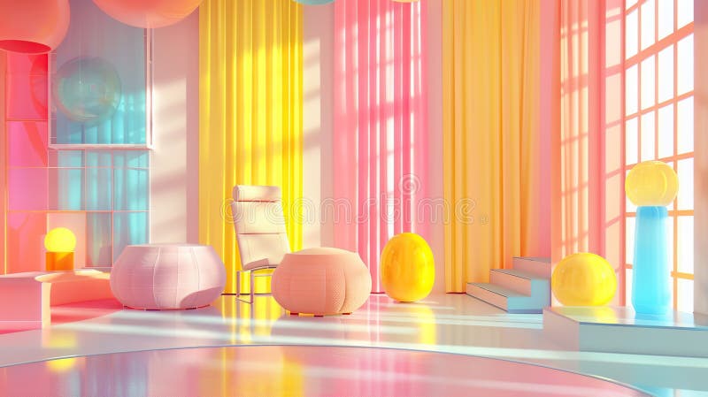 Bright Abstract Room Interior. Design of a Stylish Modern Room ...