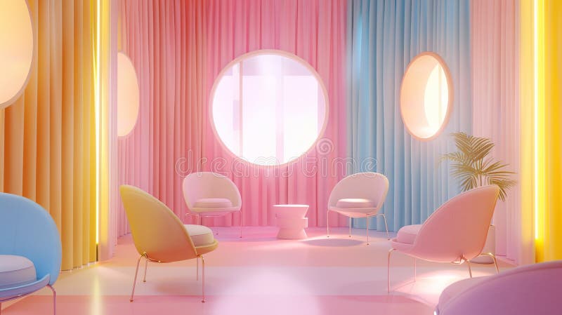Bright Abstract Room Interior. Design of a Stylish Modern Room ...