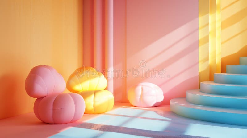 Bright Abstract Room Interior. Design of a Stylish Modern Room ...