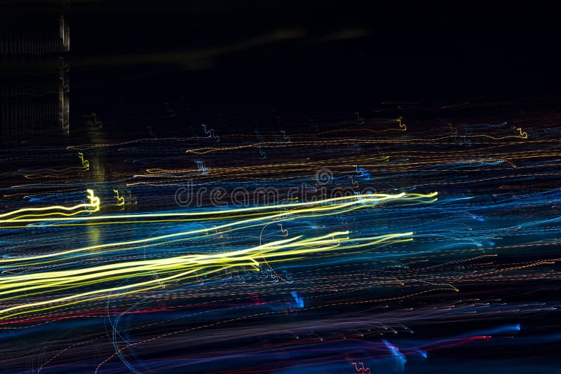 Bright Stripes Patterns from Light Strips on a Black Background Stock ...