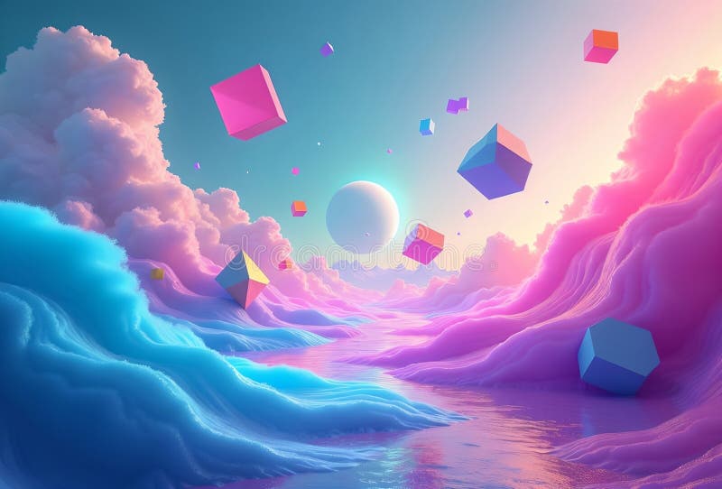 A Bright Abstract Surrealistic Image, Where in the Center of the ...