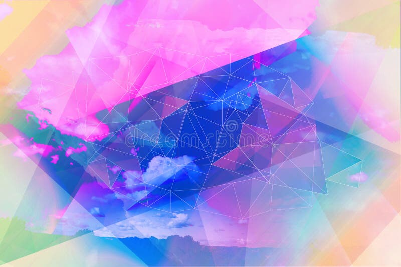 Bright Abstract Triangles Blue Background Stock Illustration ...