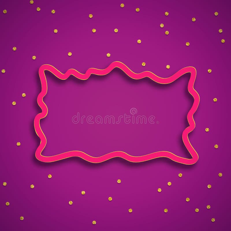 Bright Abstract Vector 3D Frame with Shadow and Circle Confetti. Stock ...