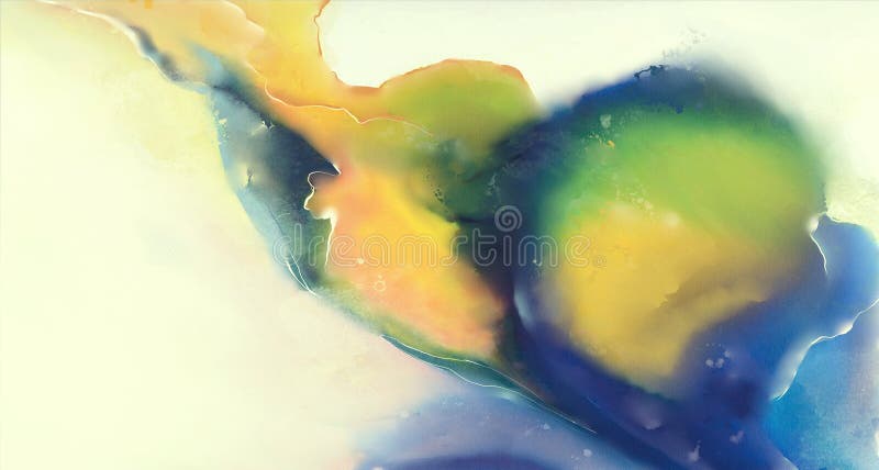 Abstract Watercolor Drawing on a Paper Image Stock Illustration ...