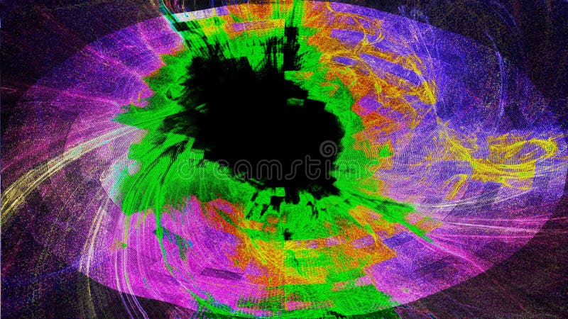 Bright Abstraction Contours with Grid in Darkness, 3d Render Background ...
