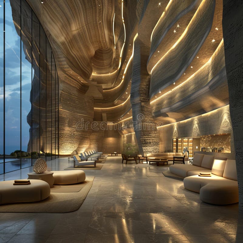 Bright and Airy Hotel Lobby with Expansive Space Generated Using AI ...
