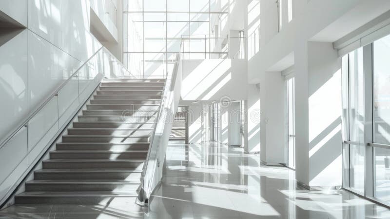 A Bright and Airy Interior of a Modern Office Building Featuring Large ...