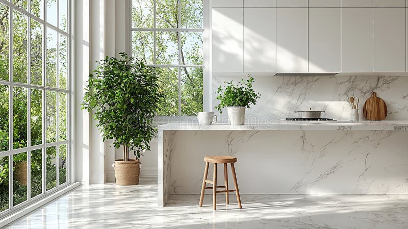 Bright and Airy Kitchen Featuring Natural Elements and Modern Design ...