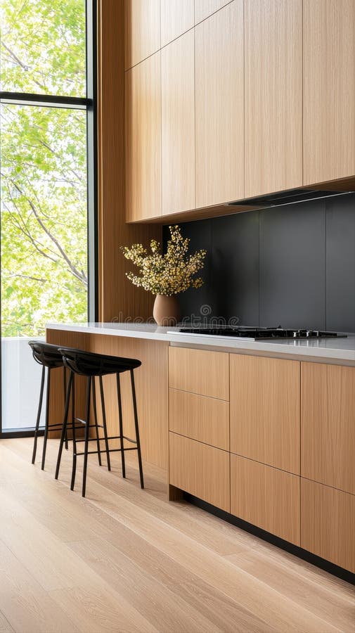 Bright and Airy Kitchen with Large Window Showcasing Smart Home ...