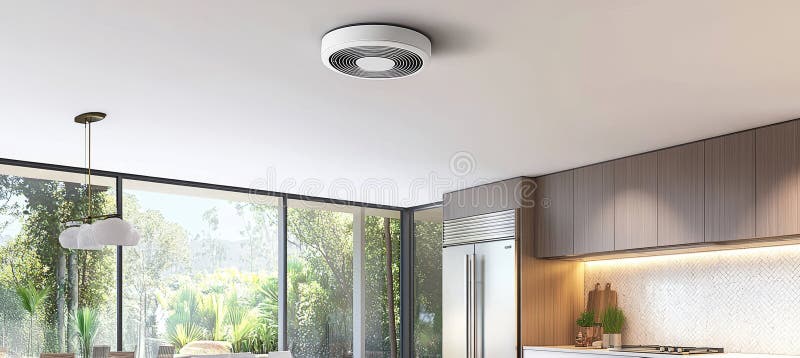 Bright and Airy Modern Kitchen Design with Ceiling Fan, Natural ...