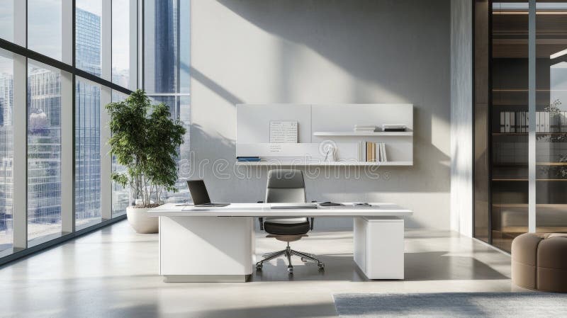 Bright and Airy Office Interior with Sleek Design Elements Stock Photo ...