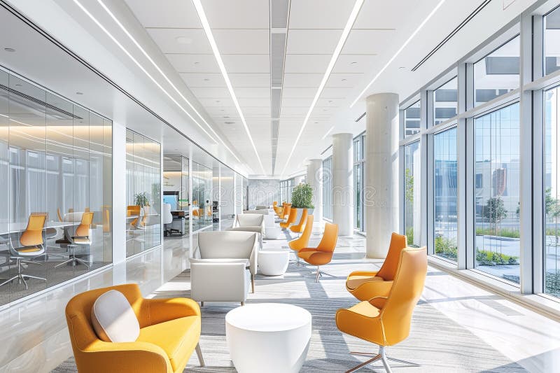 A Bright and Airy Open Office with Flexible Seating and Collaboration ...