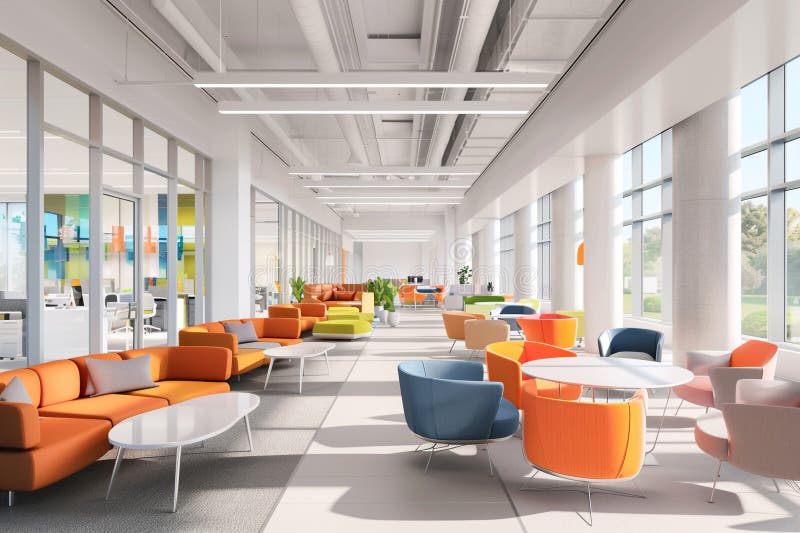 A Bright and Airy Open Office with Flexible Seating and Collaboration ...