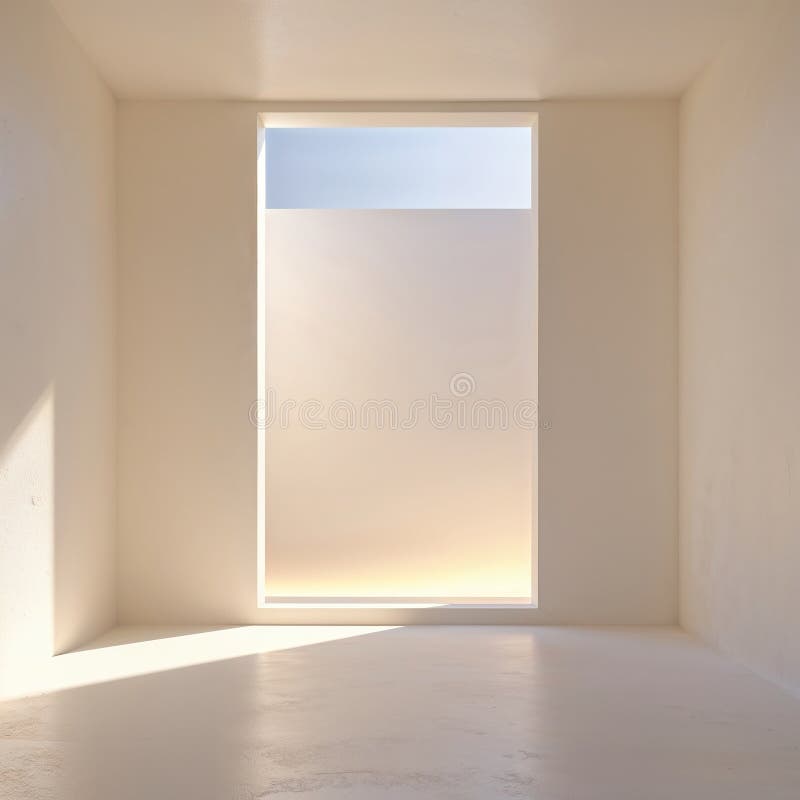 Bright and Airy Space Features a Large Window Framed by Smooth Walls ...