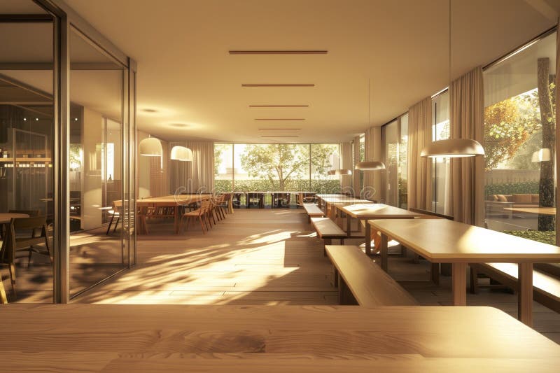 A Bright and Airy Student Lounge with a Large Dining Area, Featuring ...