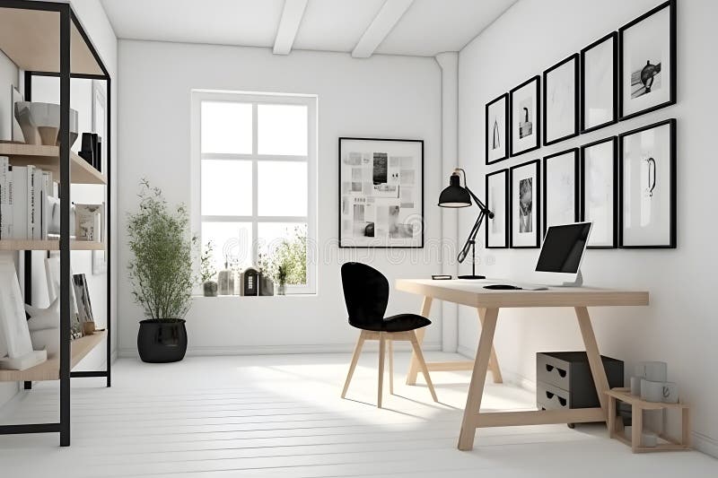 Bright and Airy Study Room with a Spacious White Wall and an Empty ...