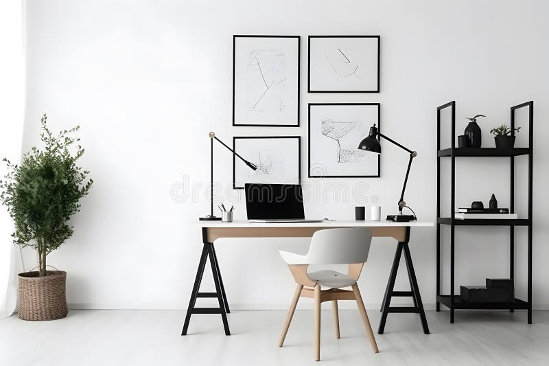 Bright and Airy Study Room with a Spacious White Wall and an Empty ...