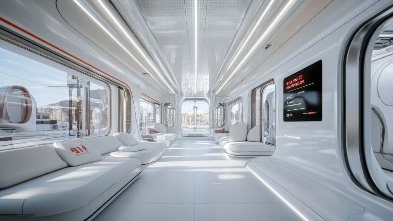 Sleek and Modern Interior of a Futuristic Train Showcasing Spacious ...