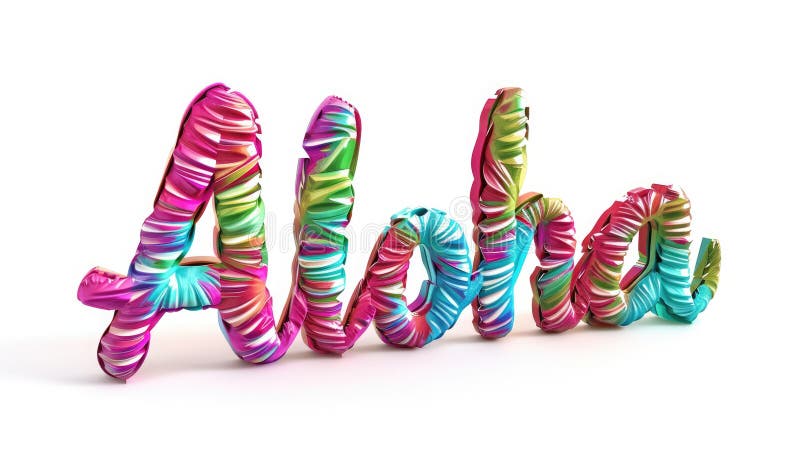 Bright Aloha Lettering Isolated on White Background. Stock Image ...