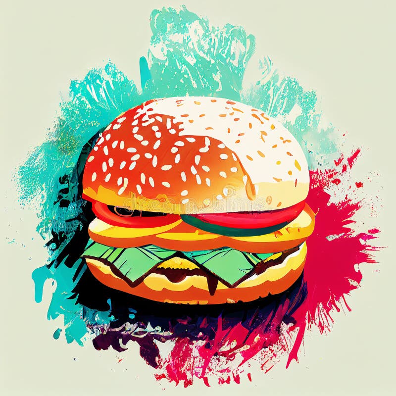 Bright Appetizing Hamburger. Colorful Bright Saturated Picture ...