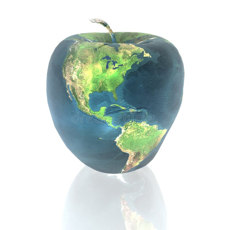 Vector red apple earth stock vector. Illustration of environmental ...