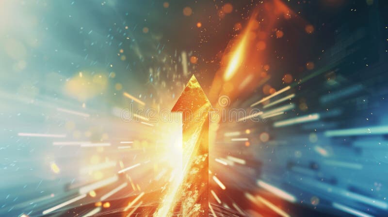 A Bright Arrow Shines Upwards from the Ground, Surrounded by Darkness ...