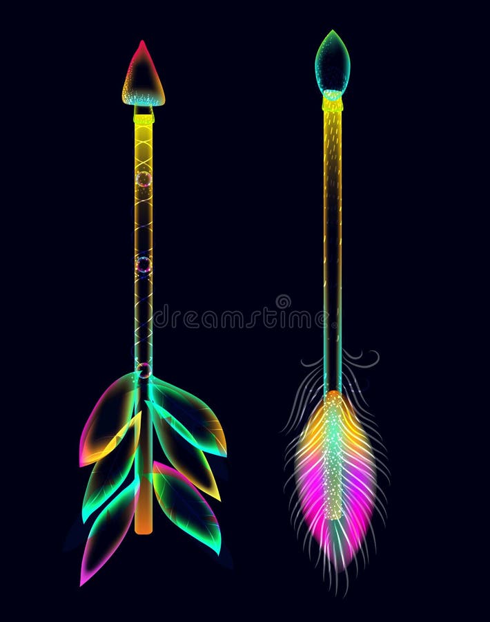 Bright arrows over dark stock vector. Illustration of graphic - 98181383