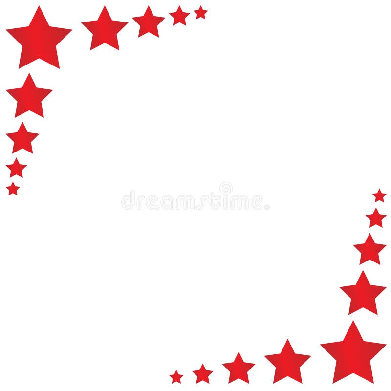 Bright Artistic Red Star Border Template, Vector Illustration Stock ...