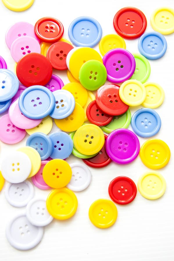 Bright assorted buttons, stock photo. Image of cloth - 92346436