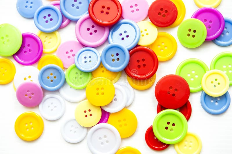 Assorted Buttons Background with Copyspace Stock Illustration ...