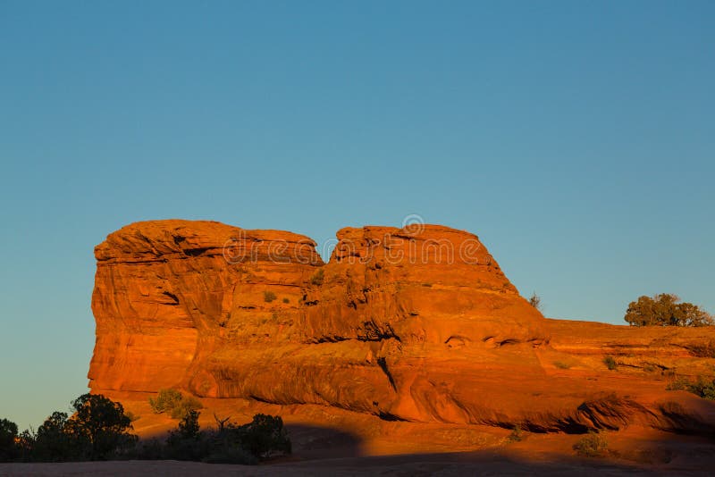 Autumn Scenery with Deep Blue Sky and Red Rocks in the Utah Desert ...