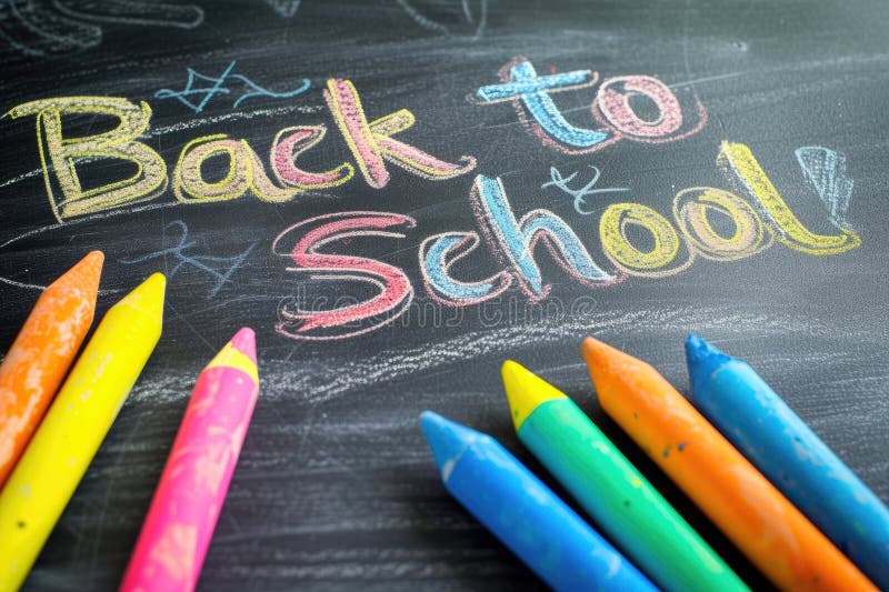 Bright Back To School Chalkboard. Stock Illustration - Illustration of ...