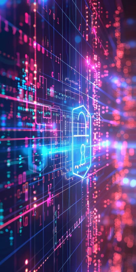 Bright Backdrop Highlighting Cyber Security. Stock Illustration ...