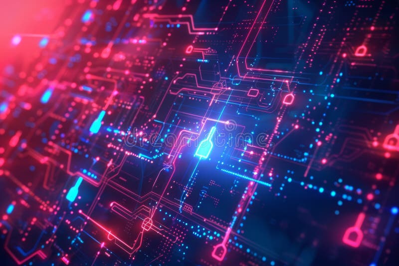 Bright Background with Abstract Cyber Security Themes. Stock ...