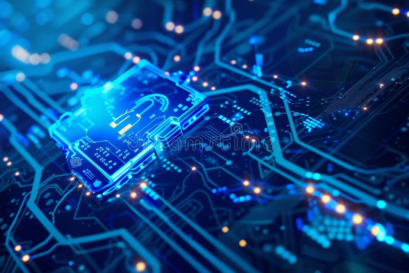 Bright Background with Abstract Cyber Security Themes. Stock ...