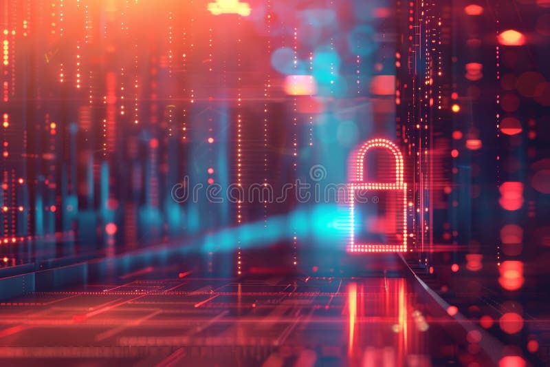 Bright Background with Abstract Cyber Security Themes. Stock ...