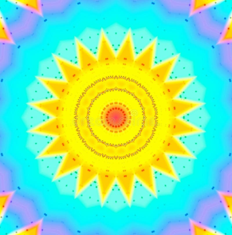 Bright Background with Abstract Sun Stock Illustration - Illustration ...