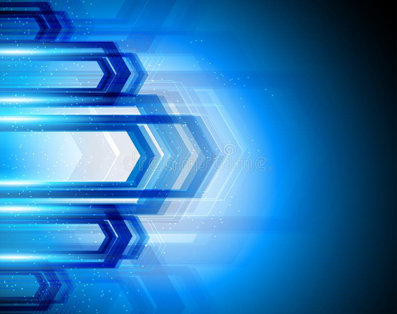 Abstract Blue Right Arrow Circle Digital Technology Background ...