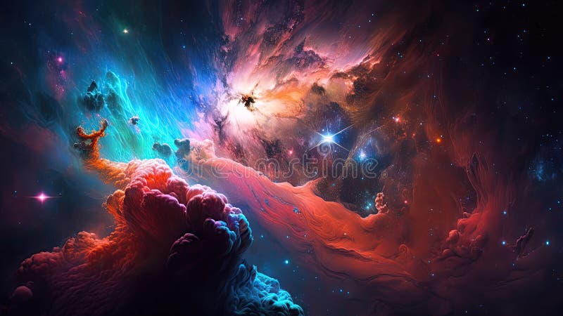 Bright Background of Cosmic Sky with Stars, Constellations, Galaxies ...