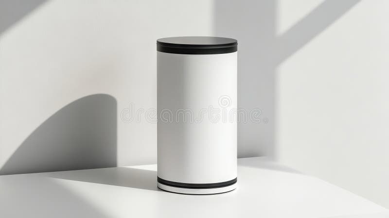On a Bright Background, a Cylindrical Product is Displayed in a ...