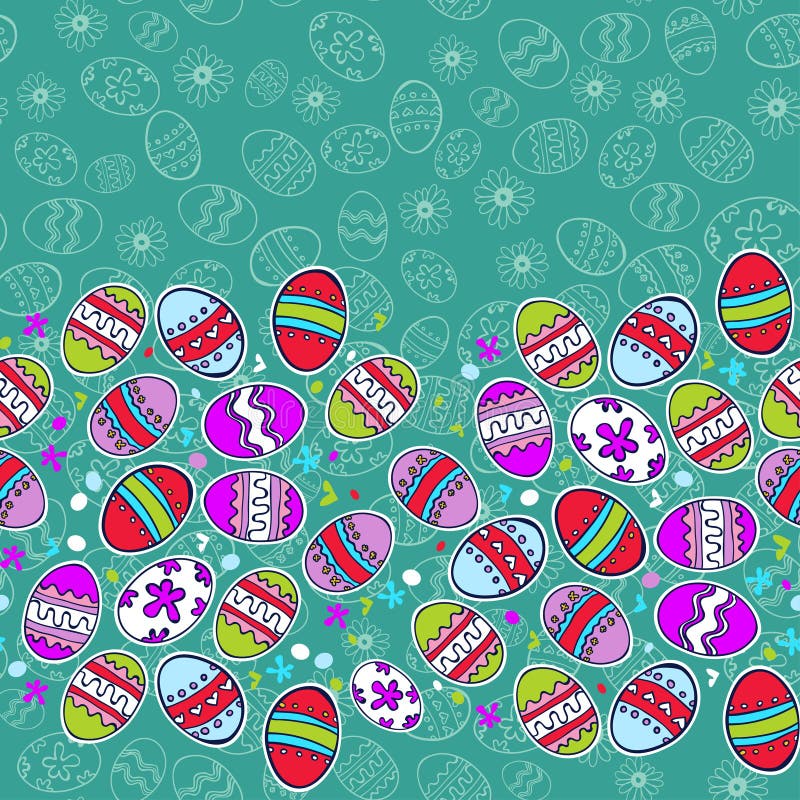 Bright Easter Pattern with Rabbits Stock Vector - Illustration of ...