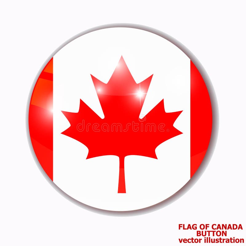 Flag of Canada Button. Vector Illustration Stock Vector - Illustration ...