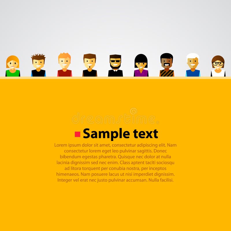 Bright Background with Happy Cartoon People. Stock Vector ...