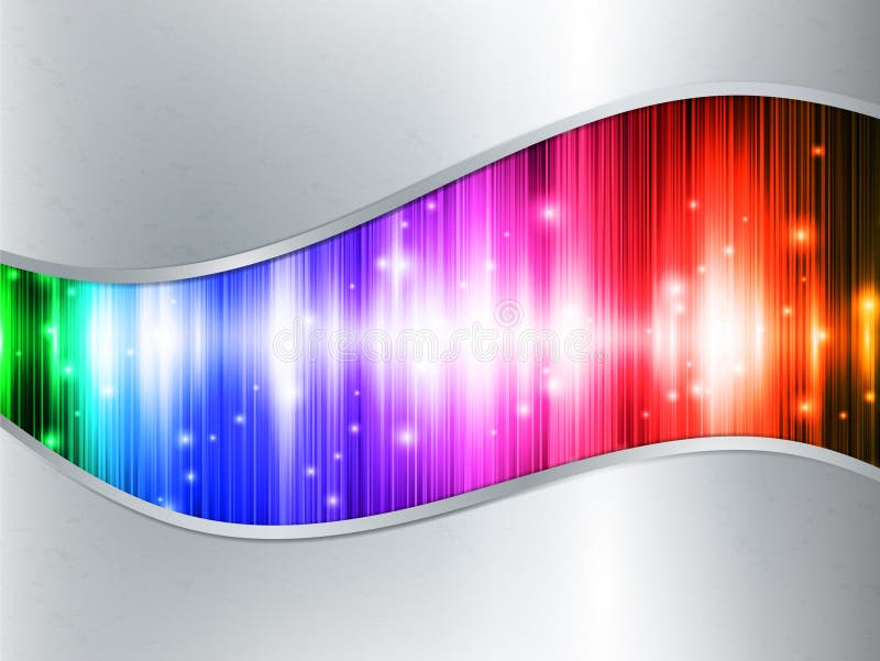 Bright Background in Metal Frame Stock Vector - Illustration of rainbow ...
