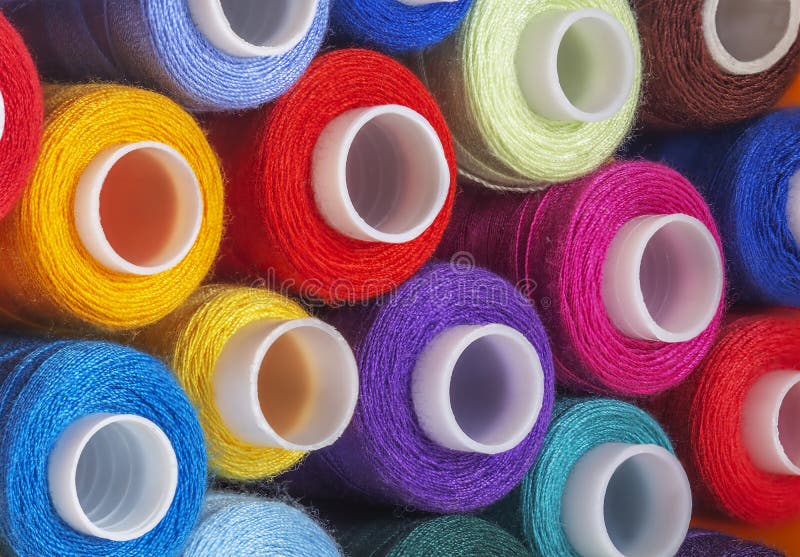Bright Background of Sewing Threads on Spools Stock Image - Image of ...