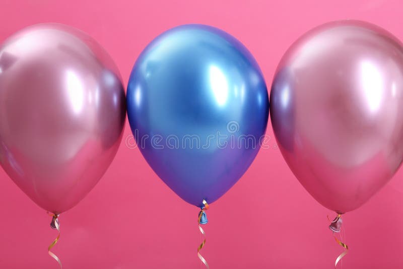 Bright Balloons With Ribbons Stock Photo - Image of celebrate, inspire ...