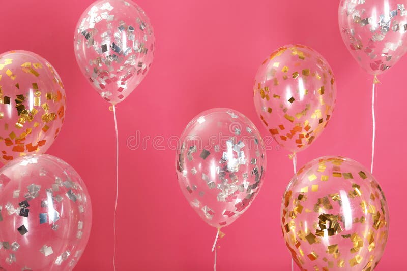 Bright Balloons with Sparkles Stock Photo - Image of carnival, card ...