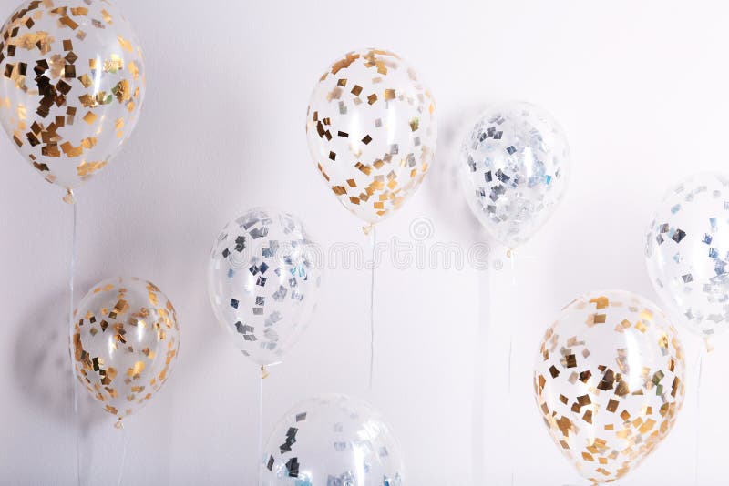 Bright Balloons with Sparkles Stock Photo - Image of birthday ...
