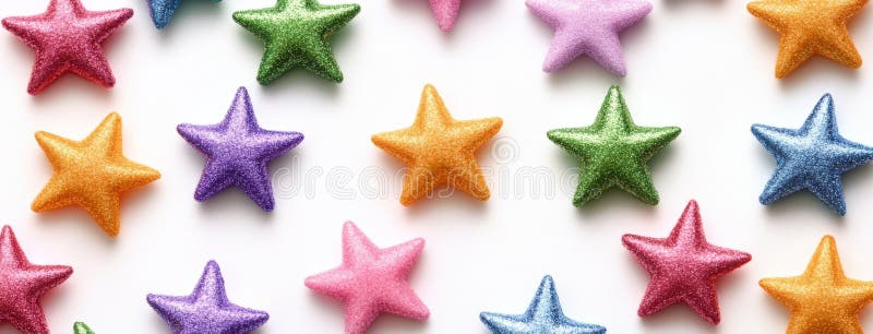 Bright Banner Decor. Joyful Border with Glitter Dust and Stars ...