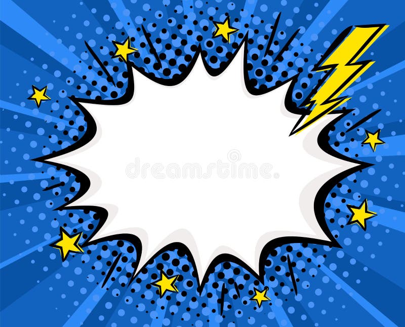 Bright Banner with Explosion Frame in Popart Style Stock Vector ...